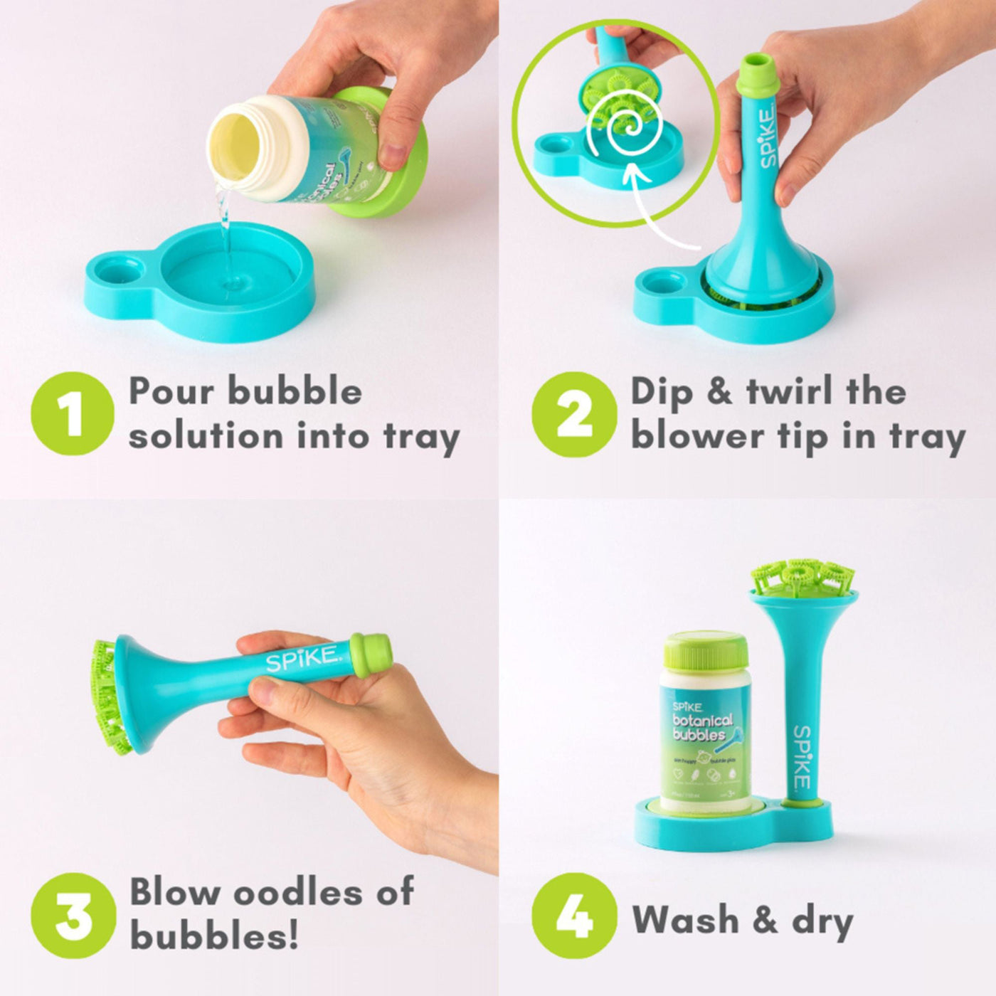 Sensory Bubble Play Skin Happy Botanical Bubbles & Blower Set – innobaby